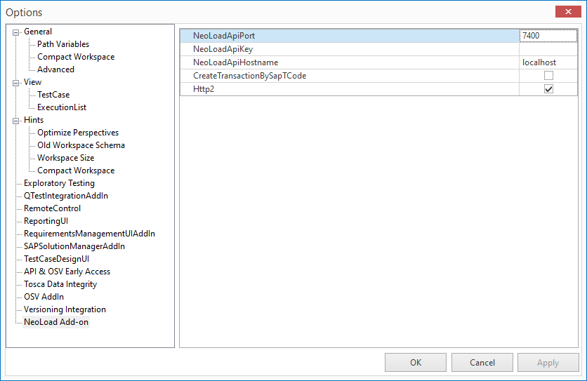 Set up the NeoLoad Tricentis Tosca Add-on