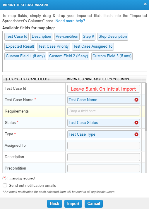 Import or Modify Test Cases Using Microsoft Excel