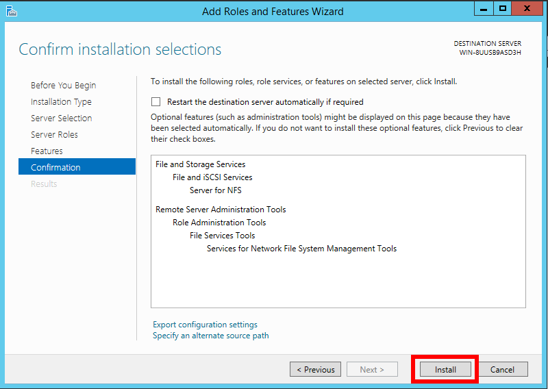Set up a shared directory using NFS (Windows)