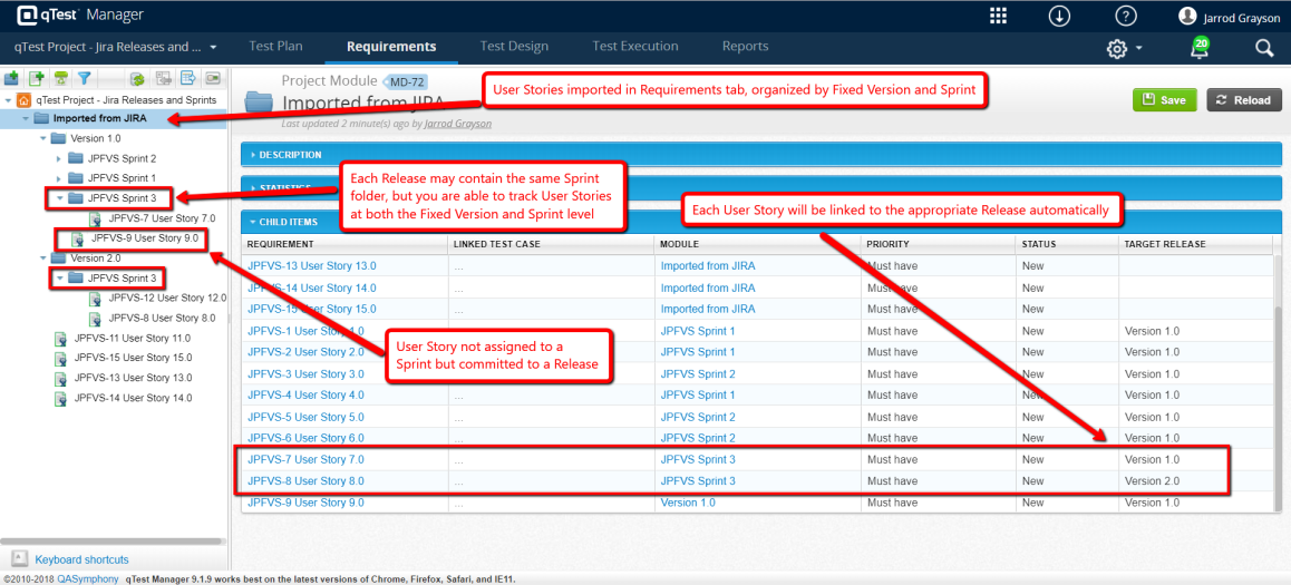 Structuring qTest Projects Integrated with Jira