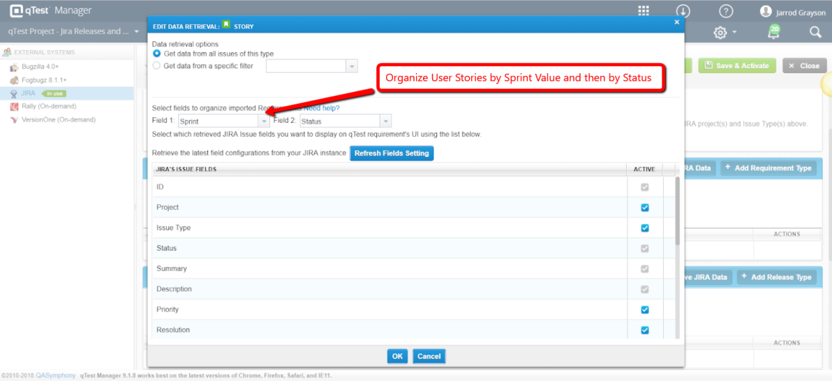 Structuring qTest Projects Integrated with Jira