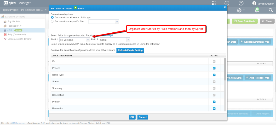 Structuring qTest Projects Integrated with Jira