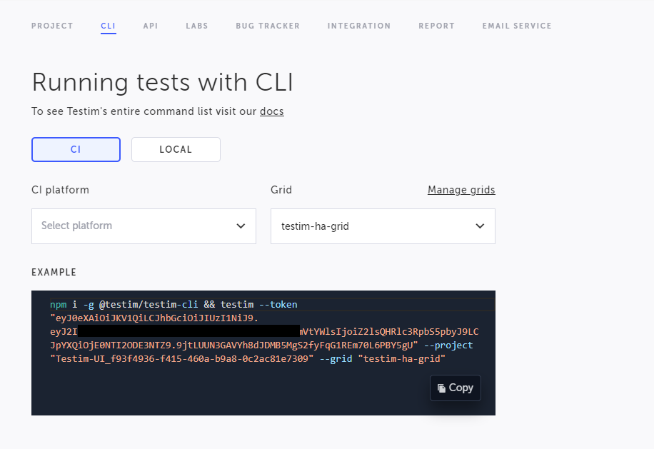 Command line interface (CLI)