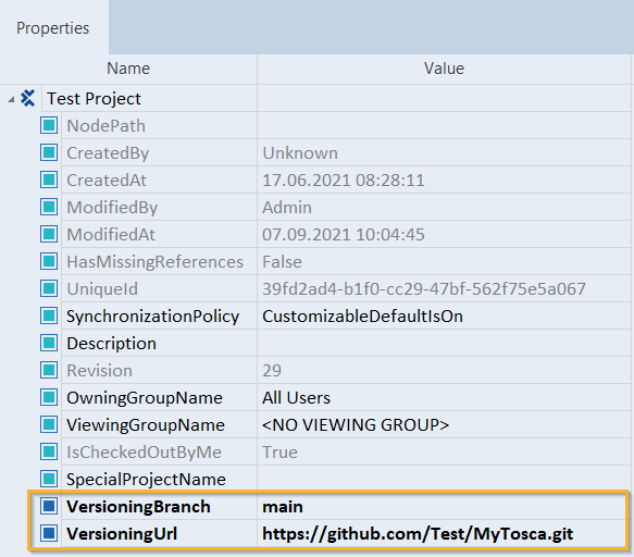 Link GitHub revisions to Tosca revisions