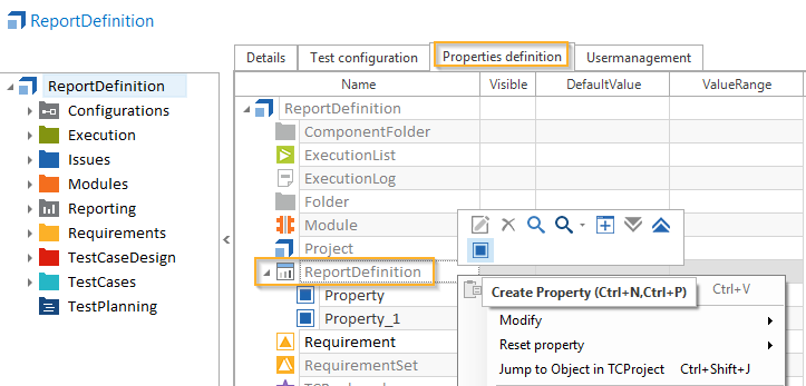 Tosca Commander Variablen im Report Designer
